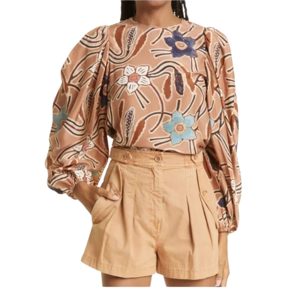 Ulla Johnson | Tops | Ulla Johnson 0 Silk Jamilah Puff Sleeve Floral ...